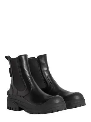 Dsquared2 Logo-embossed Leather Chelsea Boots - Black