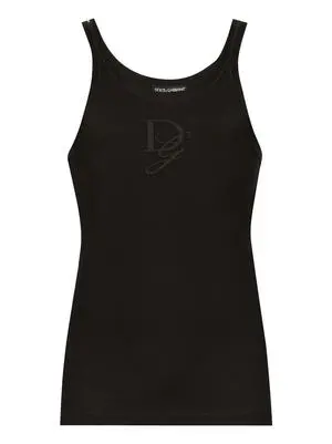 Dolce & Gabbana Round Neck Sleeveless Tank Top - Black