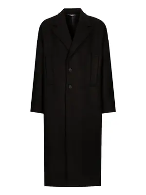 Dolce & Gabbana Oversized Single-breasted Coat - Black