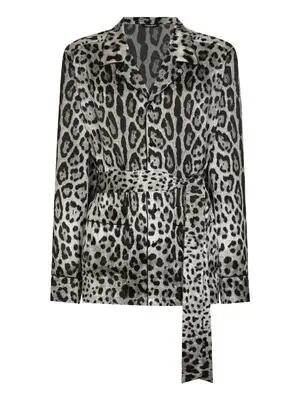 Dolce & Gabbana Leopard-print Silk Shirt - Black