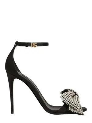 Dolce & Gabbana 105mm Rhinestone Sandals - Black