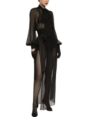 Dolce & Gabbana Silk Pleated Skirt - Black