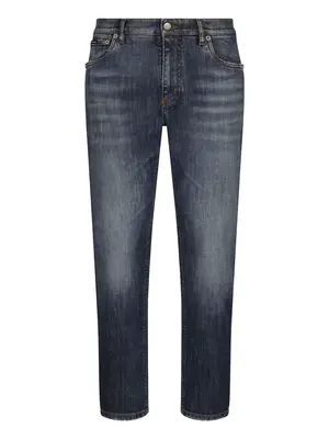 Dolce & Gabbana Washed Tapered Jeans - Grey