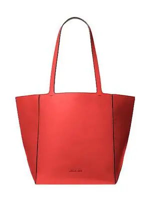Michael Kors Jordi Large Leather Tote Bag Red