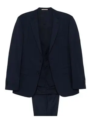 BOSS Mini-check Three-piece Suit - Blue