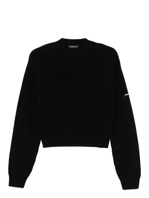 Balenciaga Patch Cropped Sweater - Black