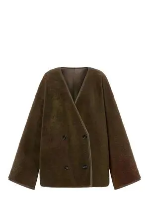 Philosophy Di Lorenzo Serafini Double-breasted Shearling Coat - Green