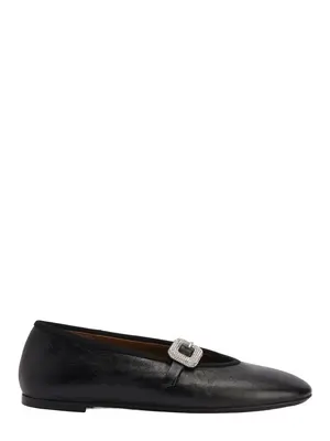 GIUSEPPE ZANOTTI Georgia Buckle Ballet Flats - Black