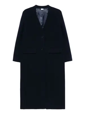 Aspesi Single-breasted Virgin Wool-cashmere Coat - Blue