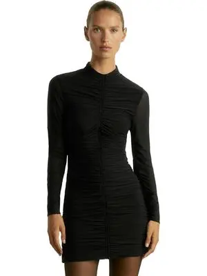 REISS Sabrina Ruched Jersey Mini Dress - Black