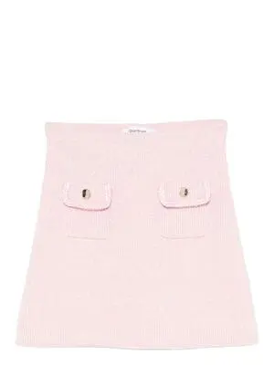 SELF-PORTRAIT Mélange-effect Mini Skirt - Pink