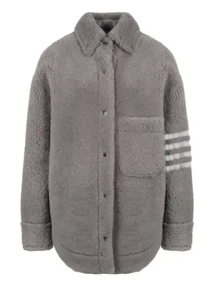 Thom Browne 4-bar Oversized Shirt Jacket - Grey