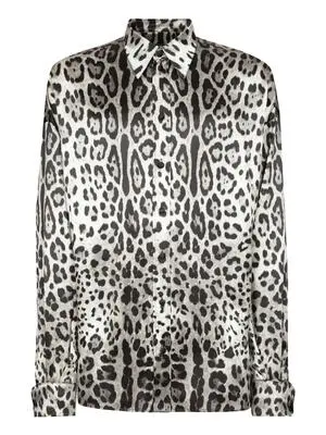 Dolce & Gabbana Leopard-print Shirt - Grey