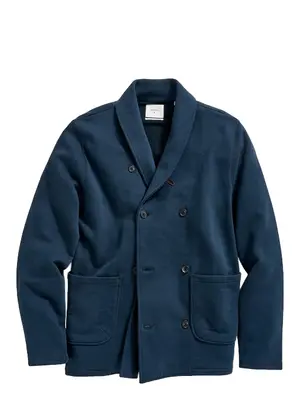 Billy Reid John Shawl Collar French Terry Jacket - Carbon Blue