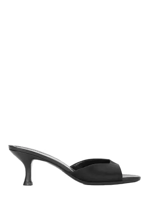 Staud Brigitte 55mm Satin Mules Black