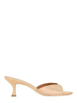 Staud Brigitte 55mm Satin Mules - Camel