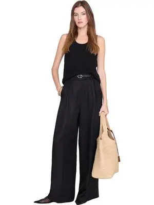 ANINE BING Lou Trouser Black Linen Blend