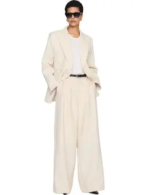 ANINE BING Lou Trouser Ecru