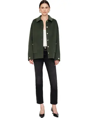 ANINE BING Luca Leather Jacket Olive