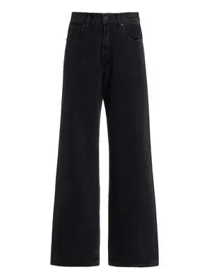 SLVRLAKE Grace Rigid High-Rise Wide-Leg Jeans Black