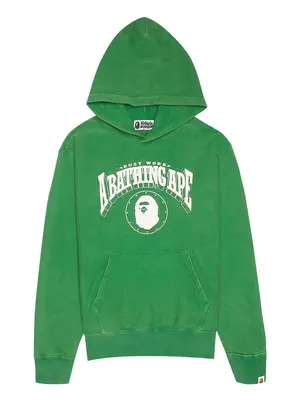 A BATHING APE Washed Relaxed Fit Hoodie - Green