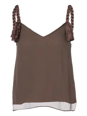 JW Anderson JW Anderson Layered Tassel-Detail Camisole Brown