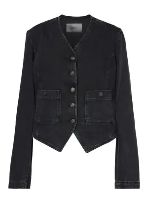 7 For All Mankind Denim Trucker Jacket - Black