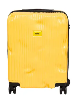 CRASH BAGGAGE Stripe Cabin Small Suitcase - Yellow