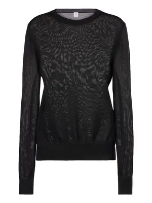 TOTEME Wool And Silk-blend Sweater - Black