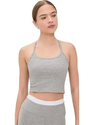 Beyond Yoga Spacedye Slim Racerback Cropped Tank - Silver Mist