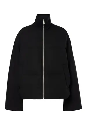 TOTEME Wool-blend Flannel Down Jacket - Black