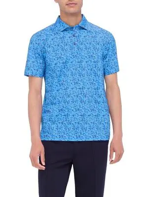 Bugatchi Victor Ooohcotton® Abstract Print Polo - Classic Blue