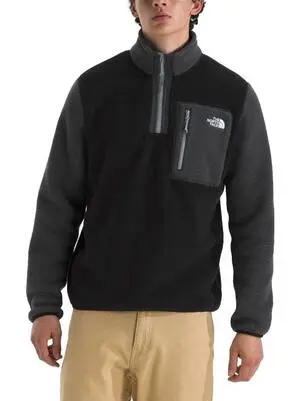 The North Face Yumiori Half Zip Recycled Fleece Pullover - Tnf Black/asphalt Grey