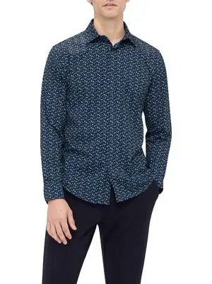 Bugatchi James Ooohcotton® Martini Print Button-up Shirt - Navy