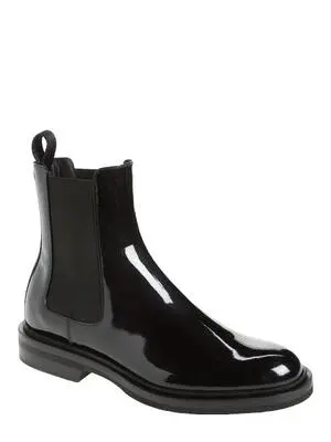 Dolce & Gabbana Vernice Patent Leather Chelsea Boots - 80999 Nero