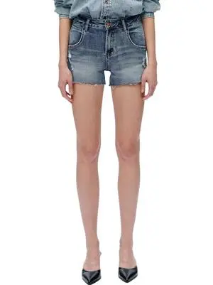 BAYEAS Bayeas Nova Raw Hem Denim Shorts