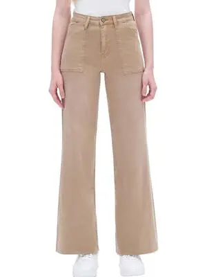 BAYEAS Bayeas Raw Hem High-Waist Wide-Leg Jeans