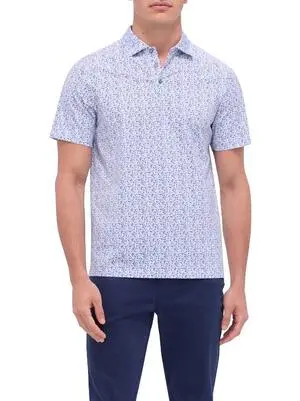 Bugatchi Victor Ooohcotton® Cocktail Print Polo - Cobalt