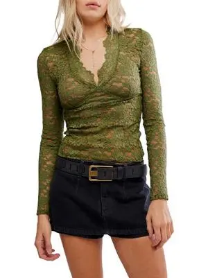Free People All Day Lace Crop Top - Terrarium
