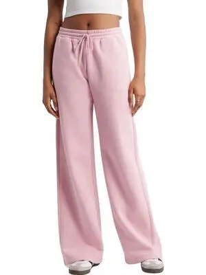 Bp. Wide Leg Fleece Sweatpants - Pink Cameo