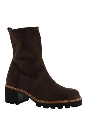 Paul Green Wanda Lug Sole Utility Boots - Mocca Soft Suede