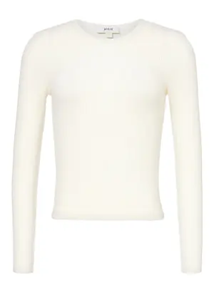 AGOLDE Alma Shrunken Crewneck Top Oatmilk
