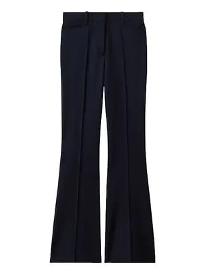 REISS Gabi Flared-leg Trousers - Navy