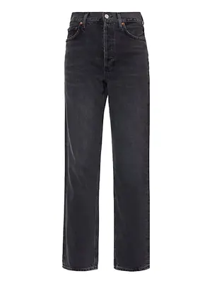 AGOLDE 90's Pinch Waist High-rise Straight-leg Jeans - Hitch (blk Finished Hem)