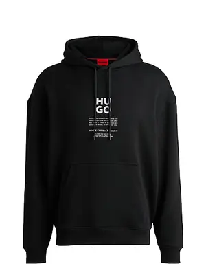 Hugo Flame Graphic-print Oversized Hoody - Black