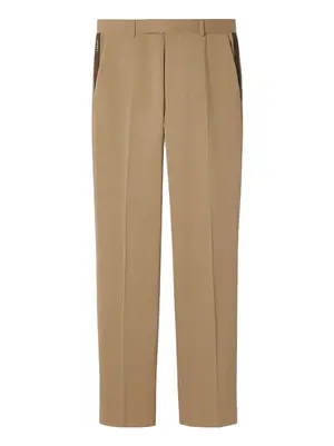 Gucci Cotton Gabardine Pant With Web - Beige