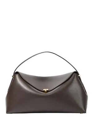 TOTEME T-lock Leather Tote Bag - Brown