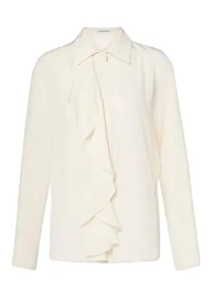 Victoria Beckham Ruffled Silk Blouse - White