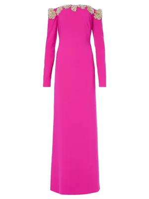 Costarellos Meline Embellished Crêpe Gown - Pink