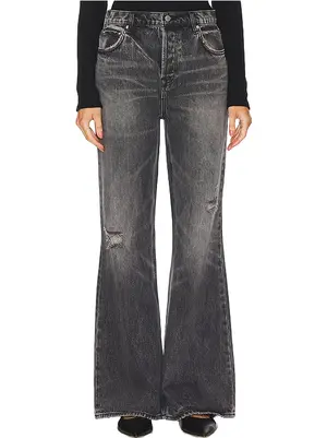 GRLFRND Jade Low Rise Relaxed Flare Jeans - Phantom